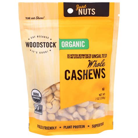 Woodstock Organic Whole Cashews Unsalted 7 Oz Delivery Or Pickup