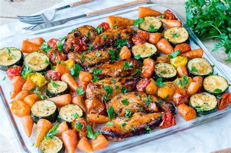 Clean Eating One Pan Balsamic Chicken Veggies Whips Up Quick Clean