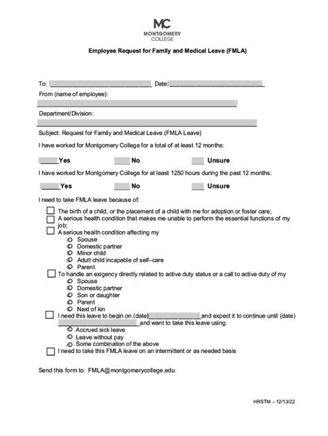 Fillable Online Fmla Request Form Pdf Fax Email Print PdfFiller