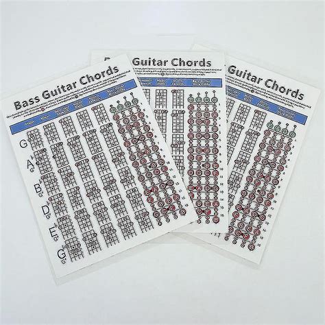 Electric Bass Guitar Chord Chart 4 String Guitar Chord Fingering