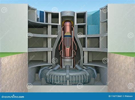 Nuclear Reactor In Section Stock Illustration Illustration Of