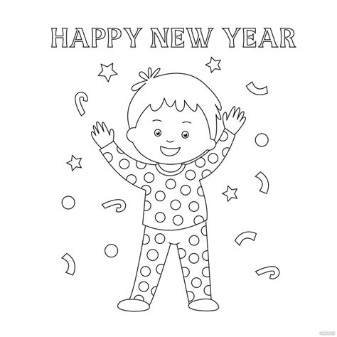 New Years Eve Drawing To Customize And Download