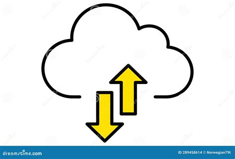 Simple Line Drawing To Send And Receive Data Via Cloud Services Stock