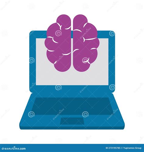 Laptop Computer And Brain Stock Vector Illustration Of Modern 273195785