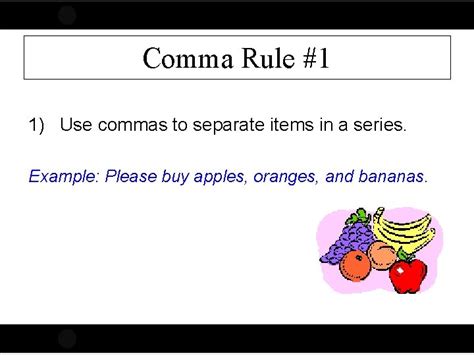 Punctuation Rules Adapted From Ms Fulmer Comma Rule
