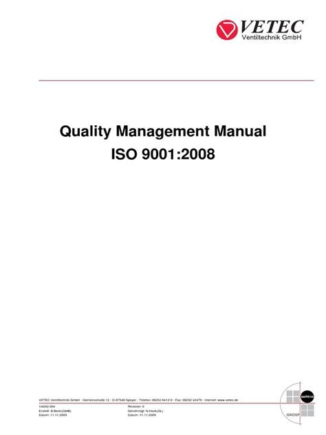 Iso 9001 Quality Manual Sample Pdf Business Process Iso 9000