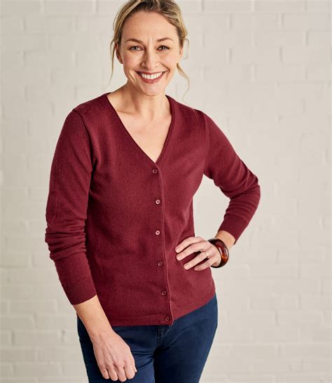 Lavender Marl Cashmere Merino Classic V Neck Cardigan Woolovers Us