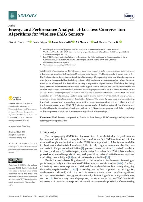 Pdf Energy And Performance Analysis Of Lossless Compression