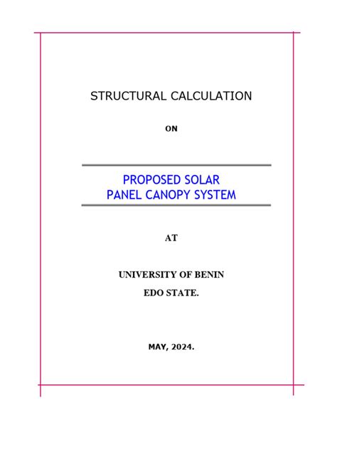 Solar Panel Structural Calculation Sheets Updated Pdf