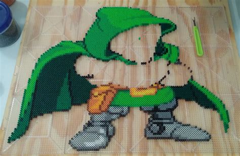 Pocket Fighter Dr Doom Perler Bead Wip 2 By Kamikazekeeg On Deviantart