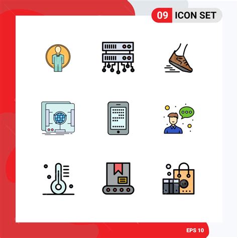 Editable Vector Line Pack Of 9 Simple Filledline Flat Colors Of Education Pack Scanner Server