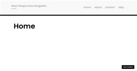 React Responsive Navigation Codesandbox