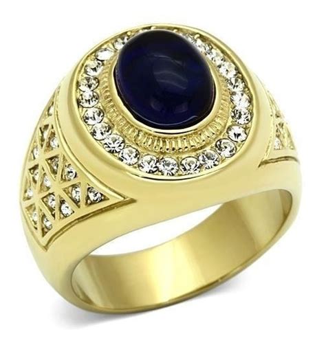 Anel Safira Azul Masculino MercadoLivre