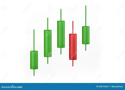 An Illustration Of A Three Dimensional Red Green Candlestick Chart On A