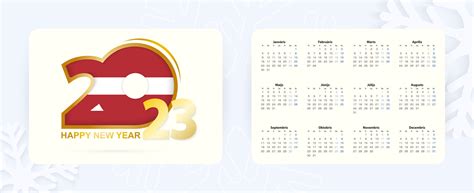 Horizontaler Taschenkalender 2023 in lettischer Sprache Symbol für das