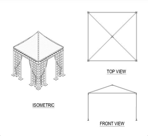 Gazebo For Private Parties Dwg Cad Block Free Download