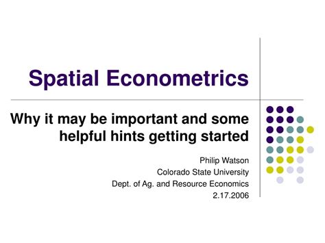 Ppt Spatial Econometrics Importance And Starting Tips Powerpoint Presentation Id 9378051