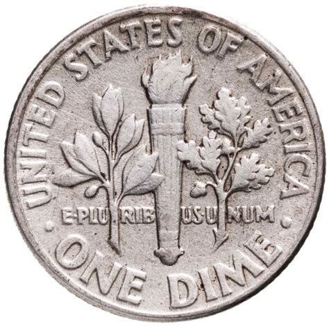 Монета США 10 центов (дайм, one dime) 1951 стоимостью 595 руб.