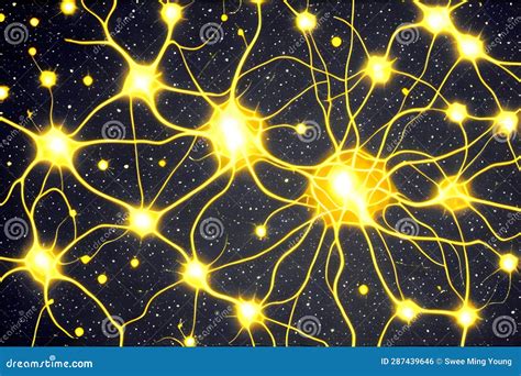 A Cluster Of Neuron Floats And Branches Out With Axons And Dendrites Of
