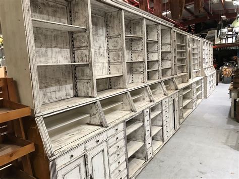 Rustic Wooden Bookcase In Warehouse