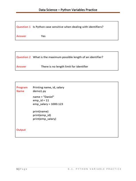 61 Python Practice Variables Pdf Variable Computer Science