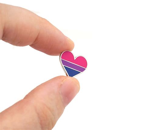 Tiny Bisexual Pride Pin Gay Lapel Pin Bisexual Flag Pin Heart Enamel