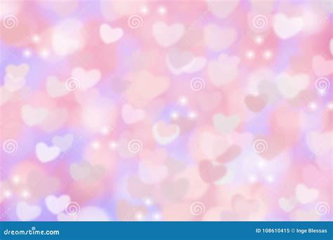 Pink Love Hearts On Bokeh Background Stock Illustration Illustration