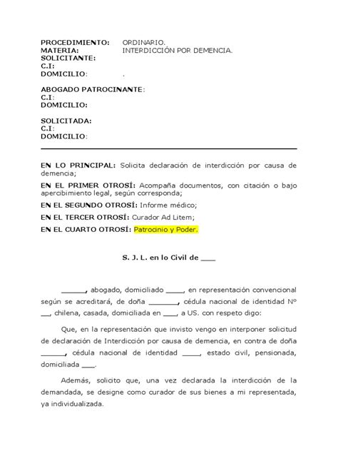 Modelo Interdiccion Sin Certificado Pdf