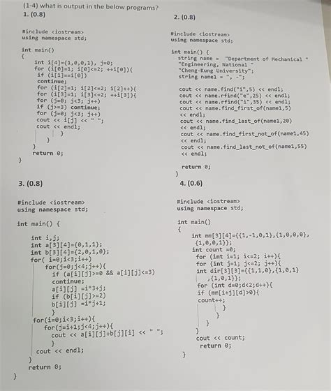 Solved Dev C ﻿1 4 ﻿what Is Output In The Below