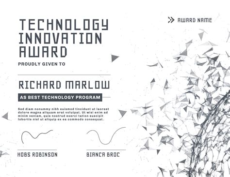 Technology Innovation Award Certificate Template 39898544 Template