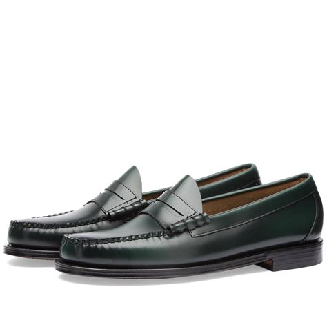 Bass Weejuns Larson Penny Loafer Dark Green Leather End Gb