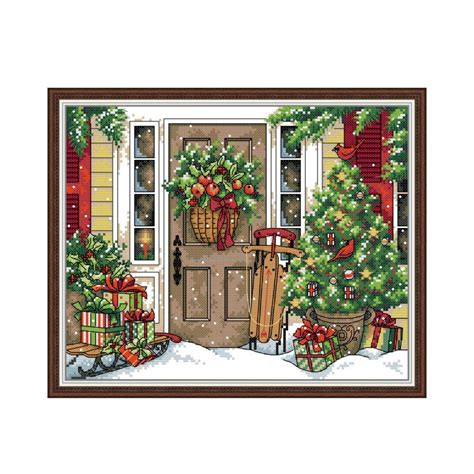 Begroeten Kerst Kruissteek Kit Aida 14ct 11ct Coun Vicedeal