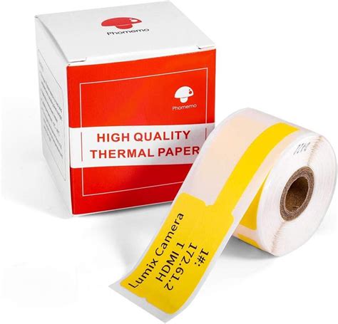 Phomemo Étiquette de câble bleue autocollant thermique pour