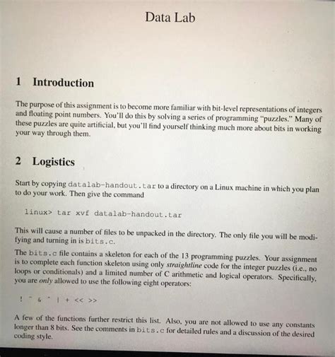 Solved Data Lab 1 Introduction The Purpose Of This Chegg