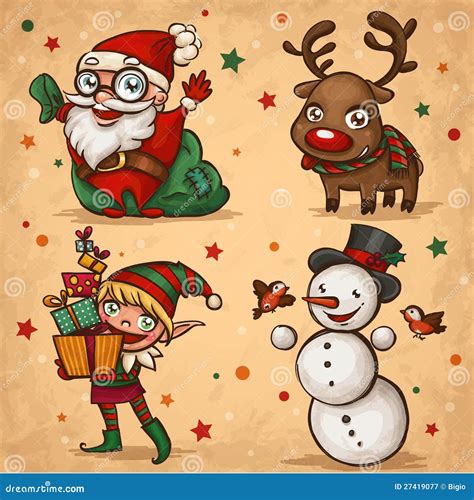 Christmas Characters Stock Vector Illustration Of Celebration 27419077