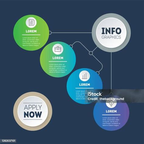 包含按鈕立即應用的 Web 設計樣本資訊圖表向量圖技術或教育過程的資訊圖有四個步驟思維圖業務演示概念有 4 個選項向量圖形及更多信息圖形圖片