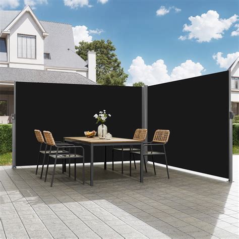 Outsunny Auvent Latéral Rétractable Pour Terrasse Brise Vue Pliable 2997 X 160 Cm Brise