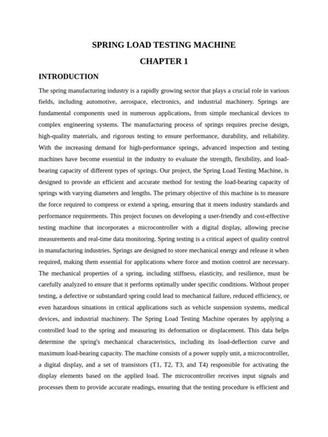 spring load testing machine pdf power supply filter signal