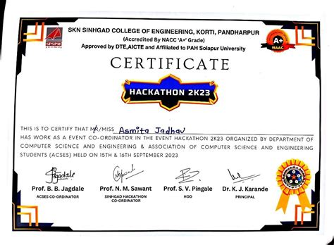 Asmita Jadhav On Linkedin Hackathon2k23