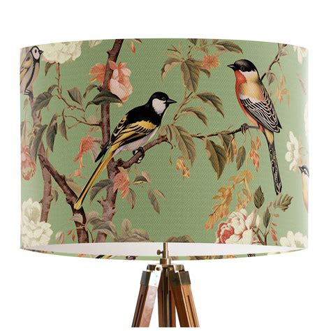 Country Home Lampshade Garden Birds Green Celing Pendant Drum Shade