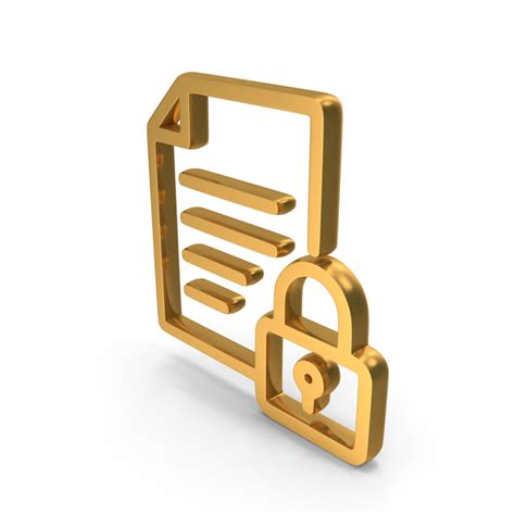 Secure Document Lock Icon Gold PNG Images PSDs For Download PixelSquid S