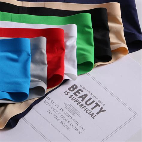 Mens Solid Ice Silk Breathable Briefs Omffiby
