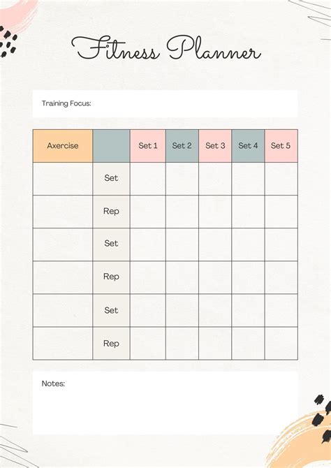 Free Custom Printable Workout Planner Templates Online 57 Off