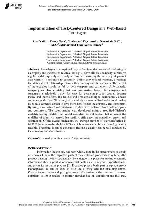 Pdf Implementation Of Task Centered Design In A Web Based Catalogue