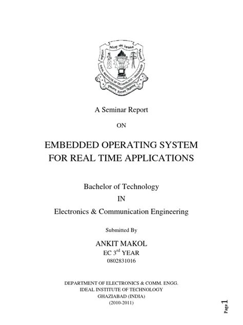 seminar report embedded os for real time applications pdf