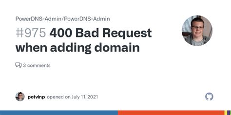 400 Bad Request When Adding Domain · Issue 975 · Powerdns Admin