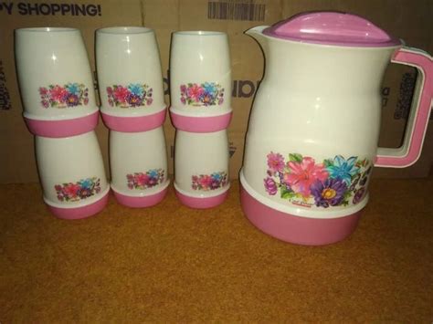 7 Pcs Jug Glasses Set Jug Water Hand Holding Pitcher Jug 15 Liter