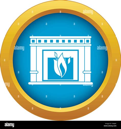 Electric Fireplace Icon Blue Vector Isolated Stock Vector Image And Art