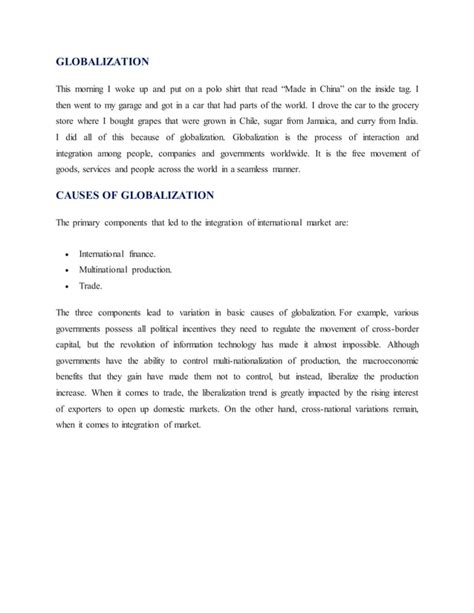 Globalizations Negative Effects Docx Food Industry Industries