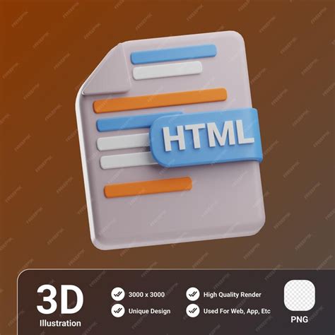 Premium Psd Object Computer Programming Html 3d Illustration